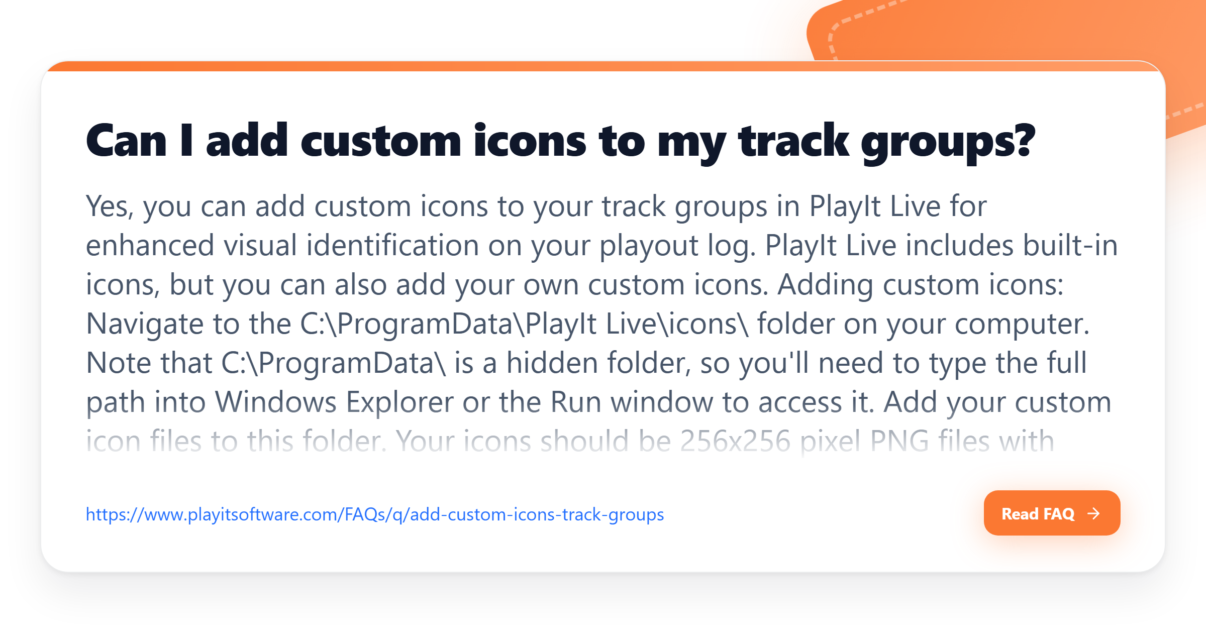 Can I add custom icons to my track groups? - PlayIt Software