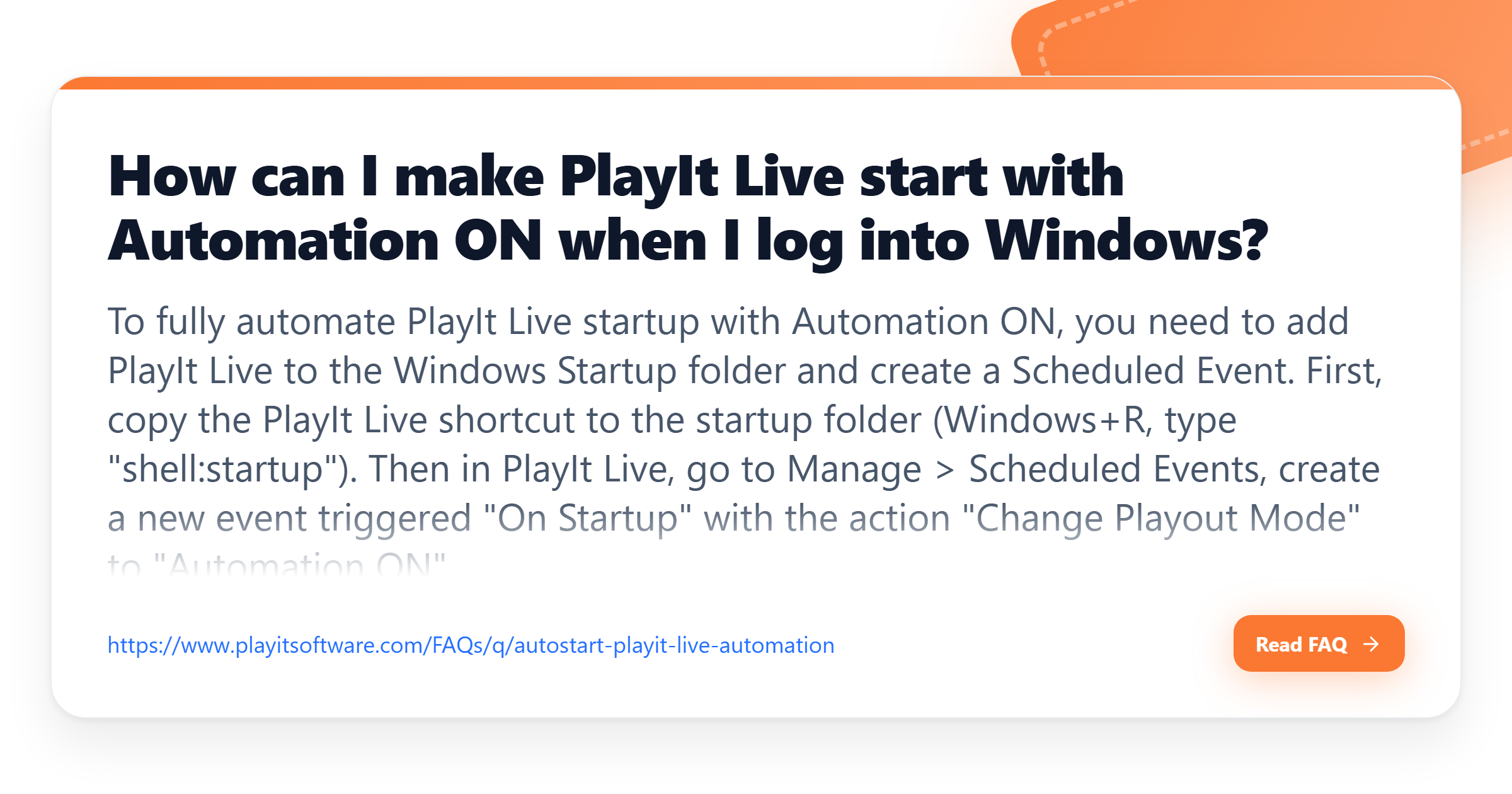 How can I make PlayIt Live start with Automation ON when I log into Windows? - PlayIt Software