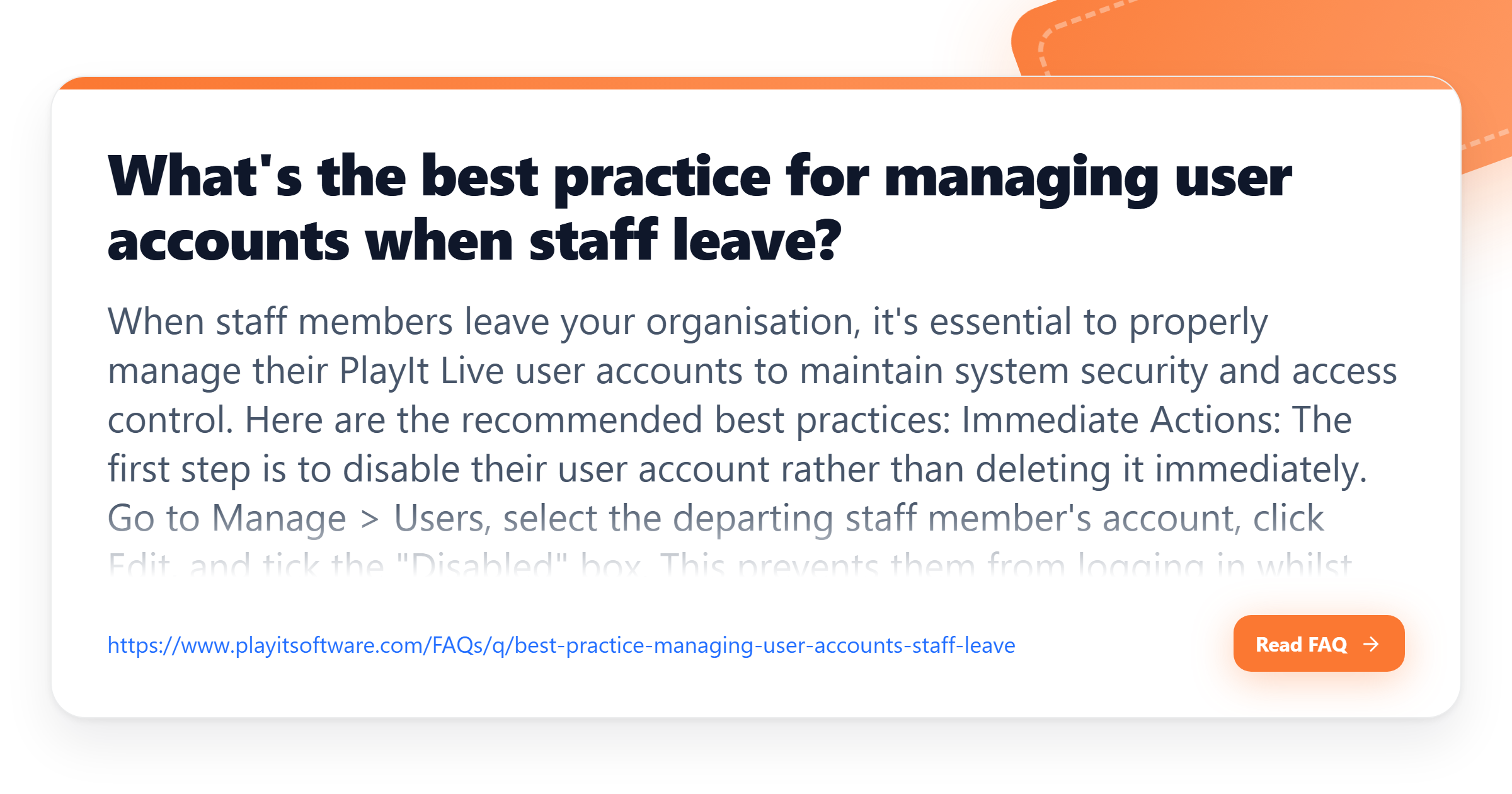 What's the best practice for managing user accounts when staff leave ...