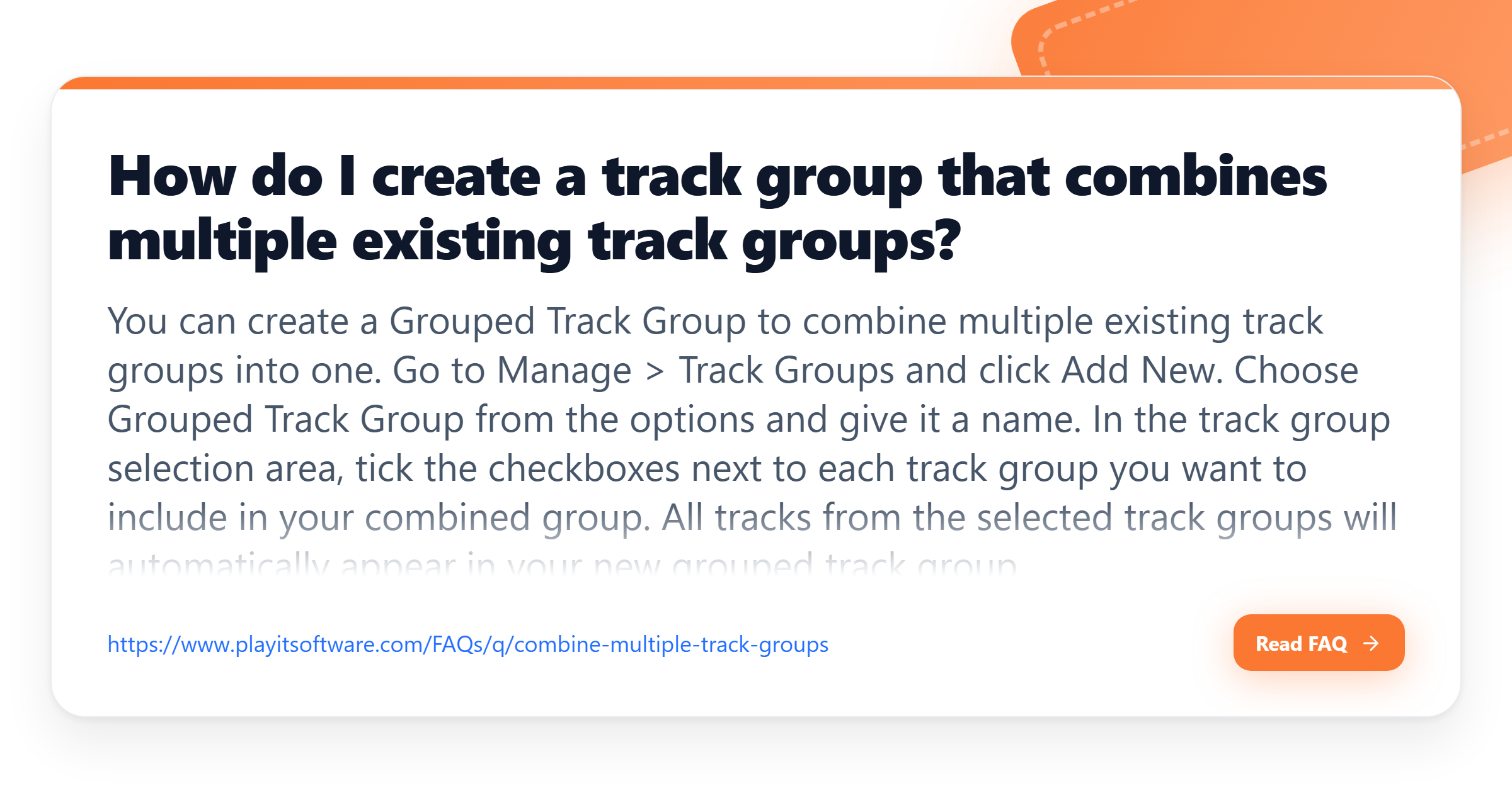 How do I create a track group that combines multiple existing track ...