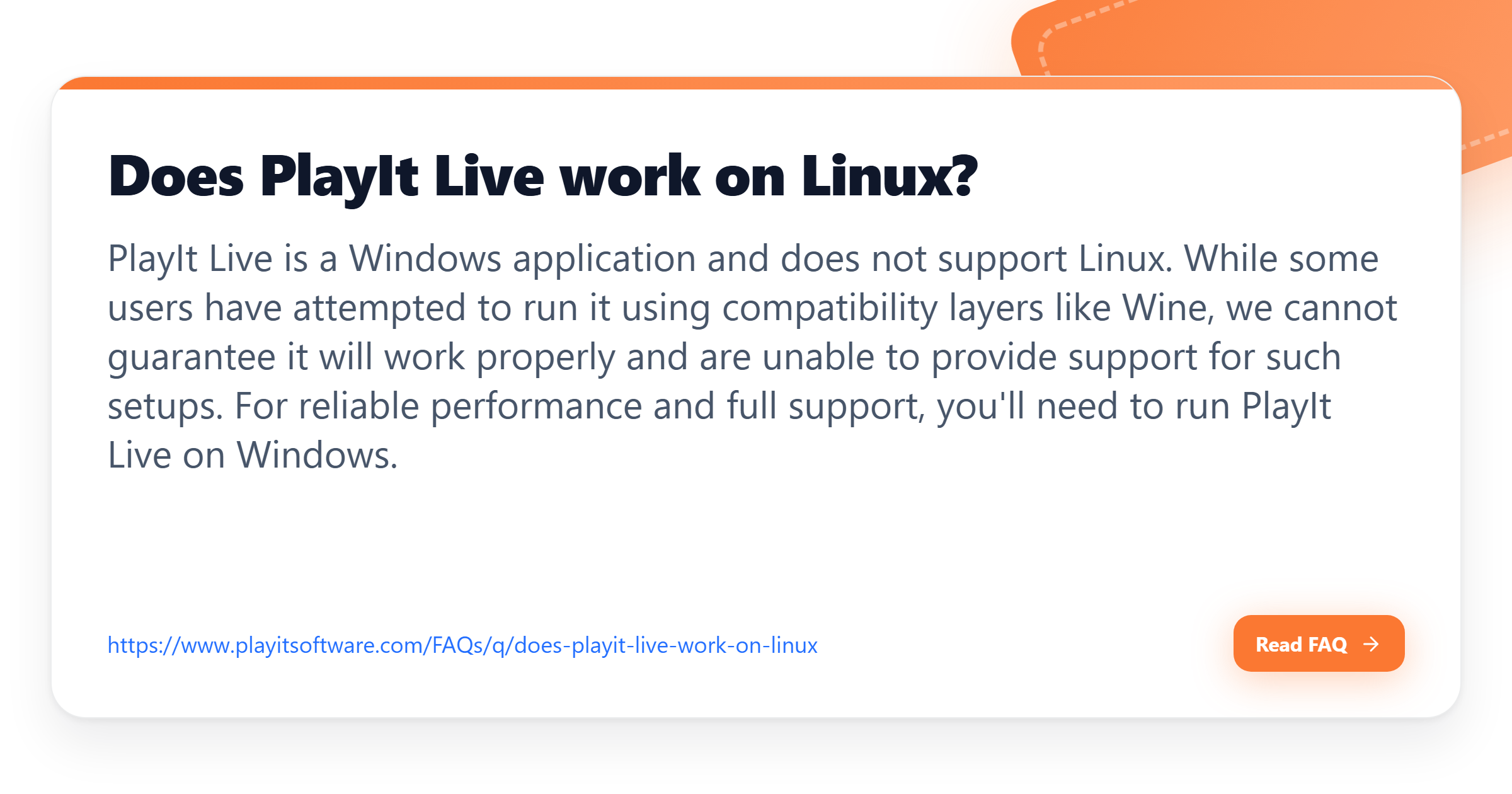 Does PlayIt Live work on Linux? - PlayIt Software