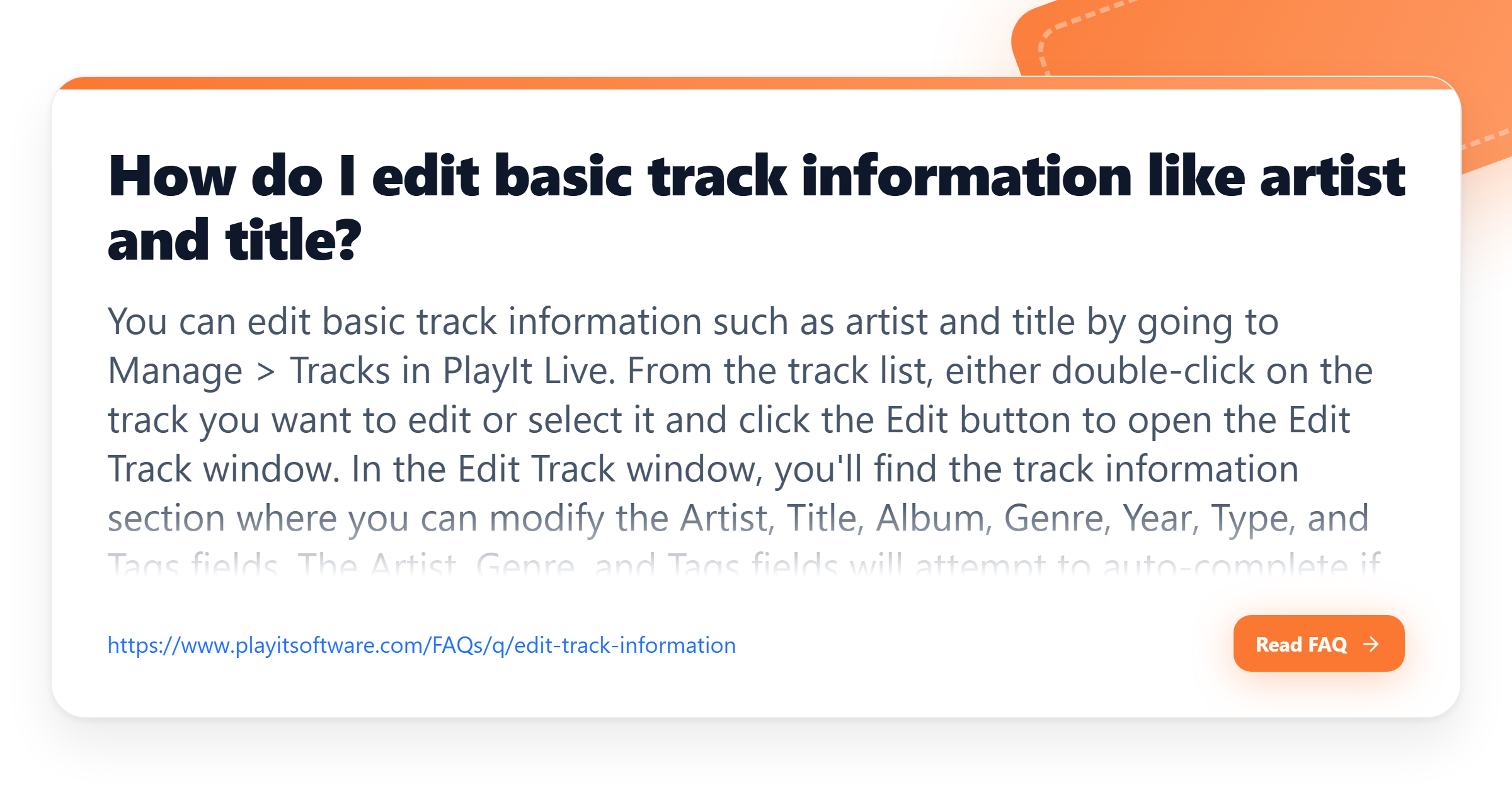 How do I edit basic track information like artist and title? - PlayIt ...