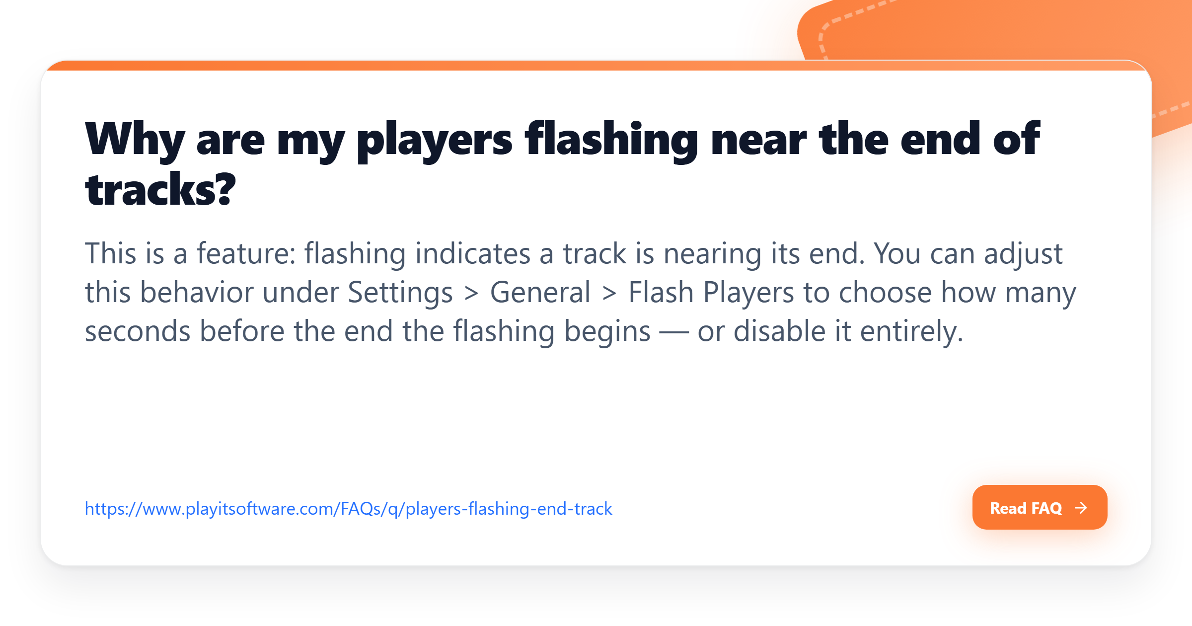 Why are my players flashing near the end of tracks? - PlayIt Software