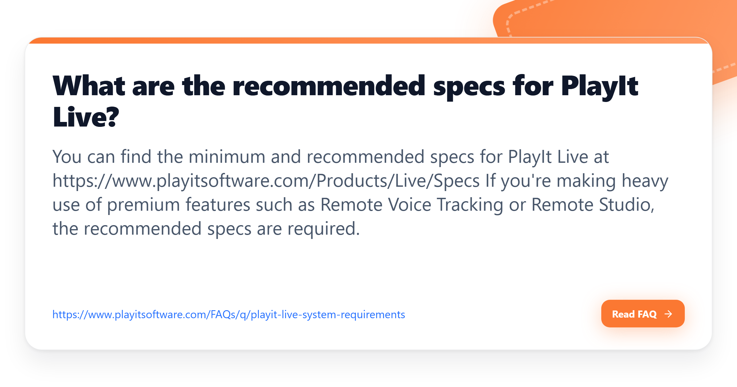 What are the recommended specs for PlayIt Live? - PlayIt Software