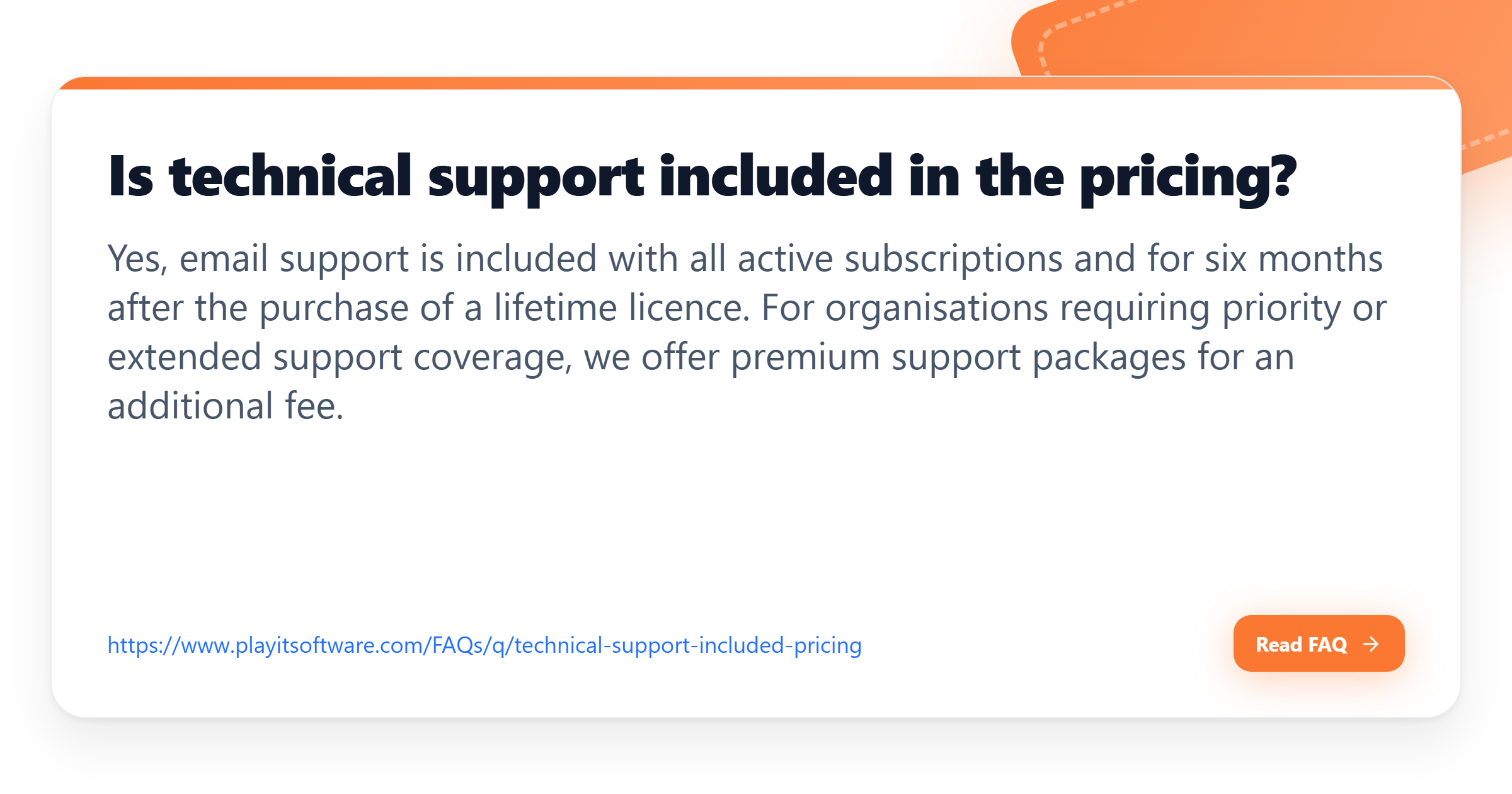 Is technical support included in the pricing? - PlayIt Software