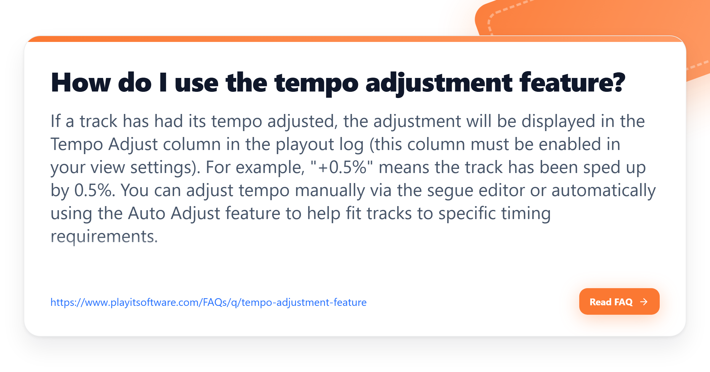 How do I use the tempo adjustment feature? - PlayIt Software
