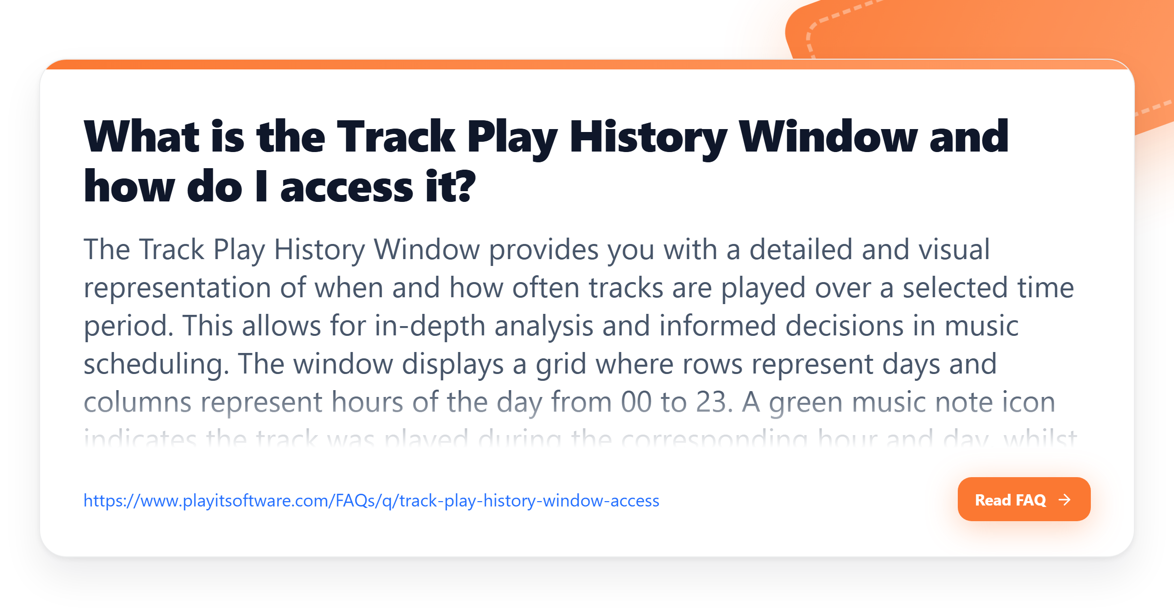 What is the Track Play History Window and how do I access it? - PlayIt ...