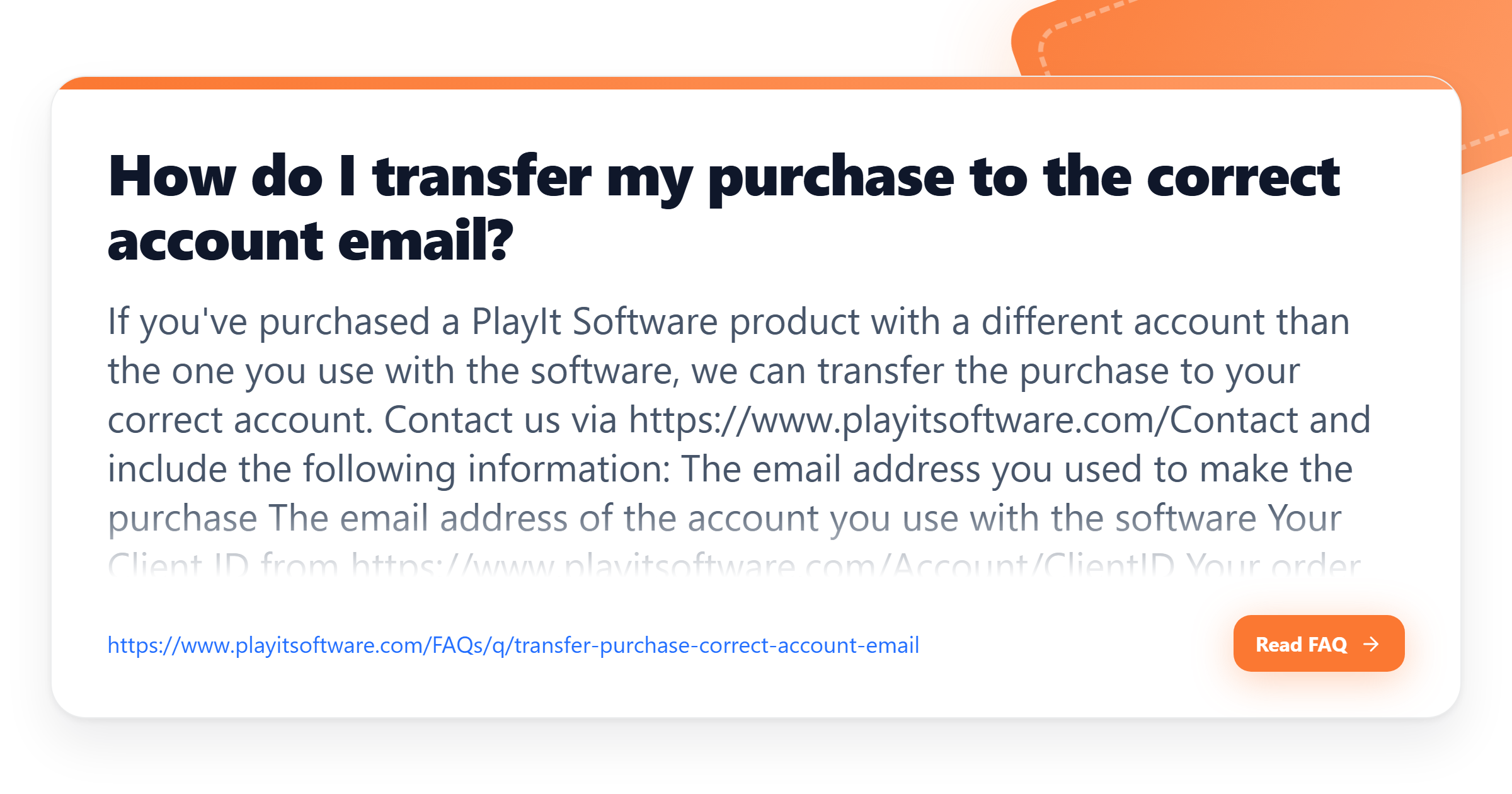 How do I transfer my purchase to the correct account email? - PlayIt ...