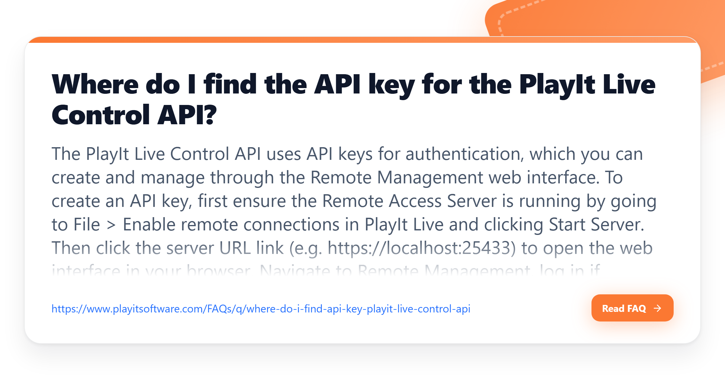 Where do I find the API key for the PlayIt Live Control API? - PlayIt ...