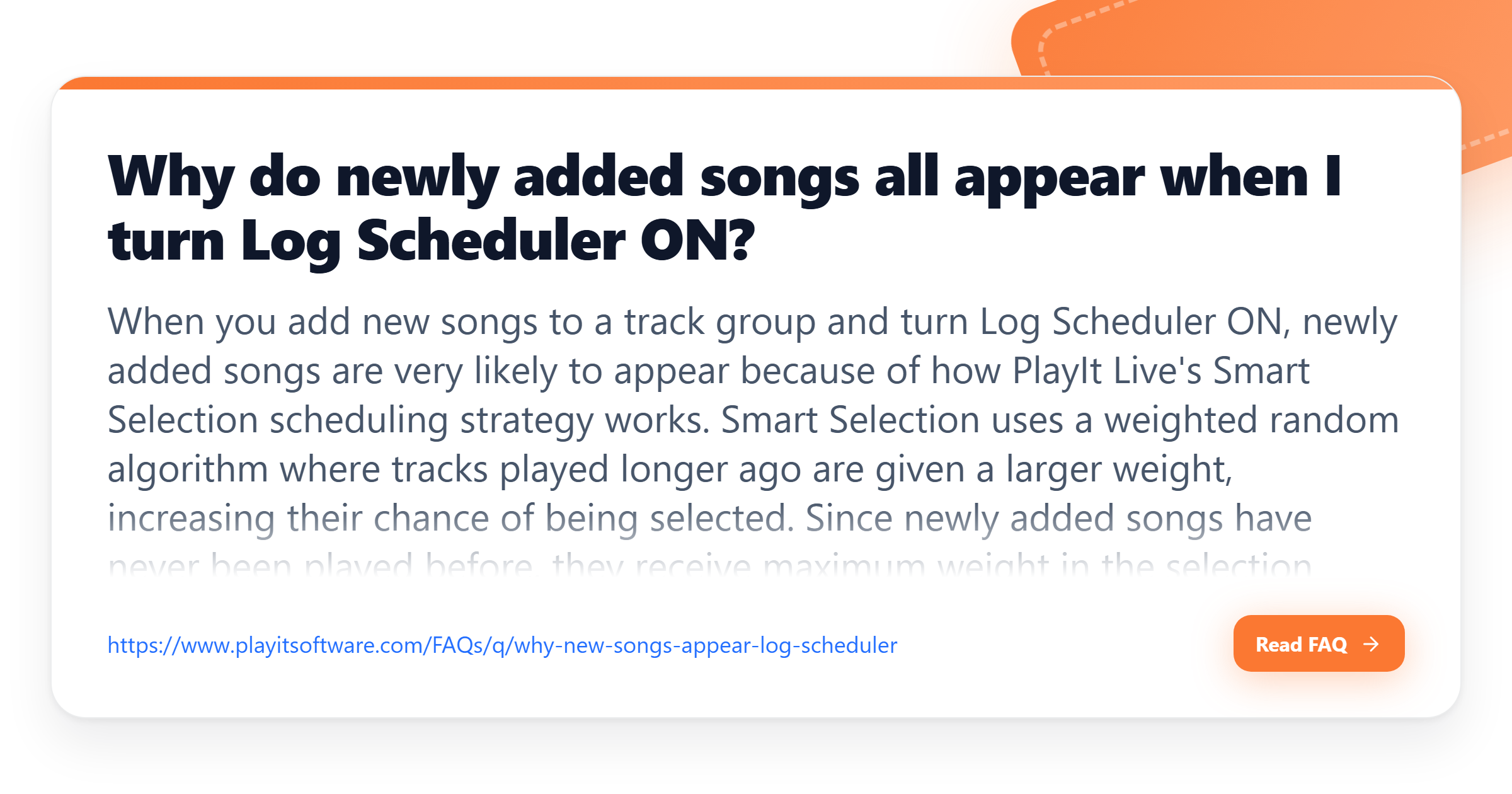 Why do newly added songs all appear when I turn Log Scheduler ON ...